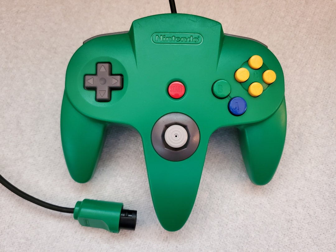 Green Nintendo 64 Controller cosmetically Flawed Authentic OEM W/tight ...