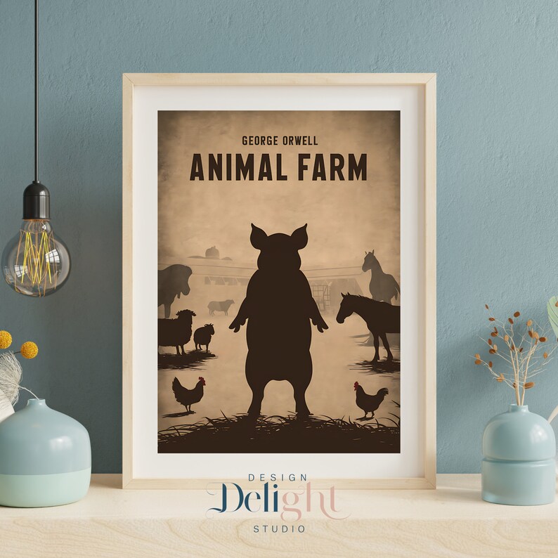 George Orwell Classic Book Covers Set, Animal Farm, 1984, Homage to ...