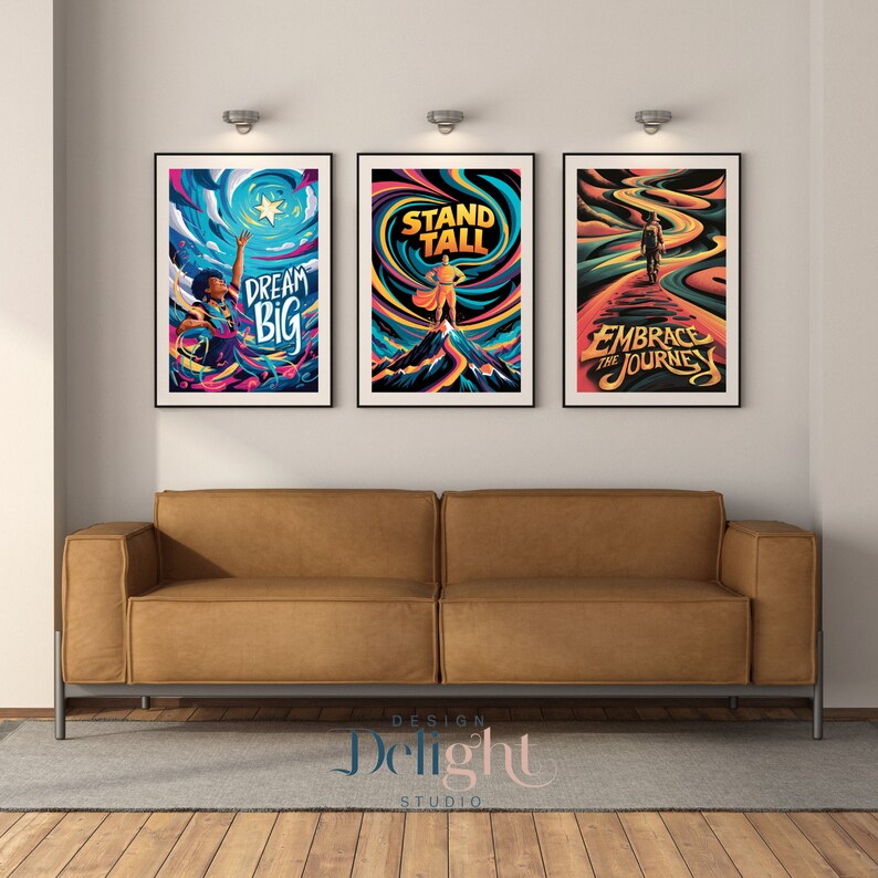 Inspirational Motivational Wall Art Set, Dream Big, Embrace the Journey ...