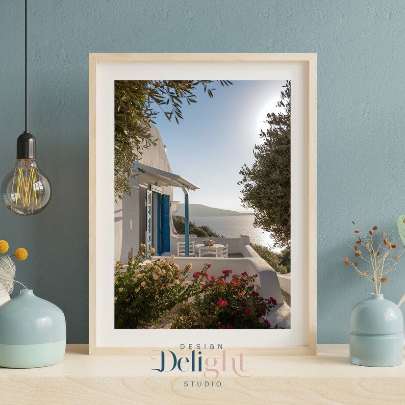 Greek Island Beach Wall Art Set, Digital Wall Art, Sea Photography, Sea ...