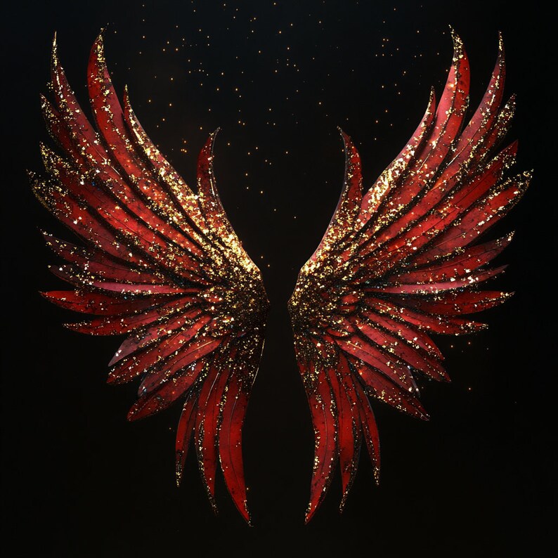 Red Angel Wings Backdrops - Etsy