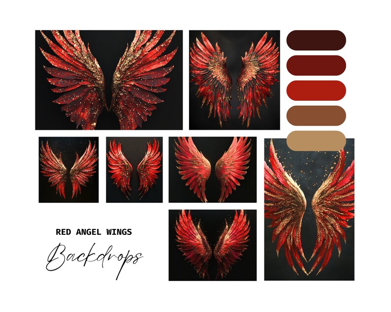 Red Angel Wings Backdrops - Etsy