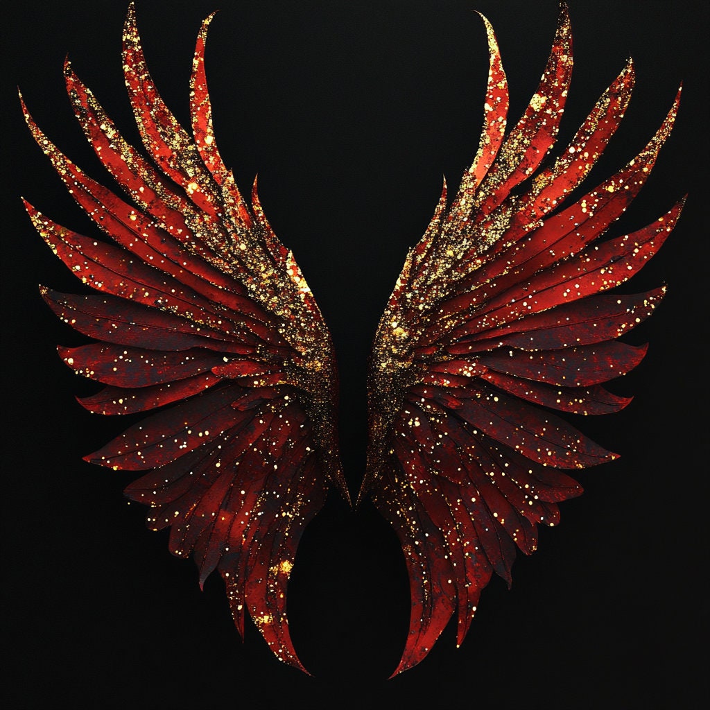 Red Angel Wings Backdrops - Etsy