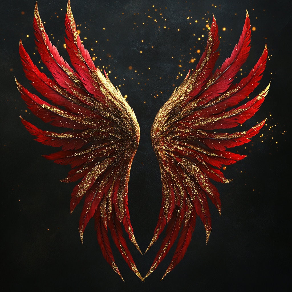Red Angel Wings Backdrops - Etsy