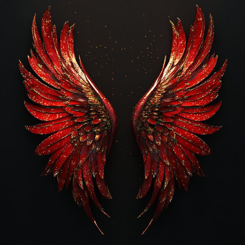 Red Angel Wings Backdrops - Etsy