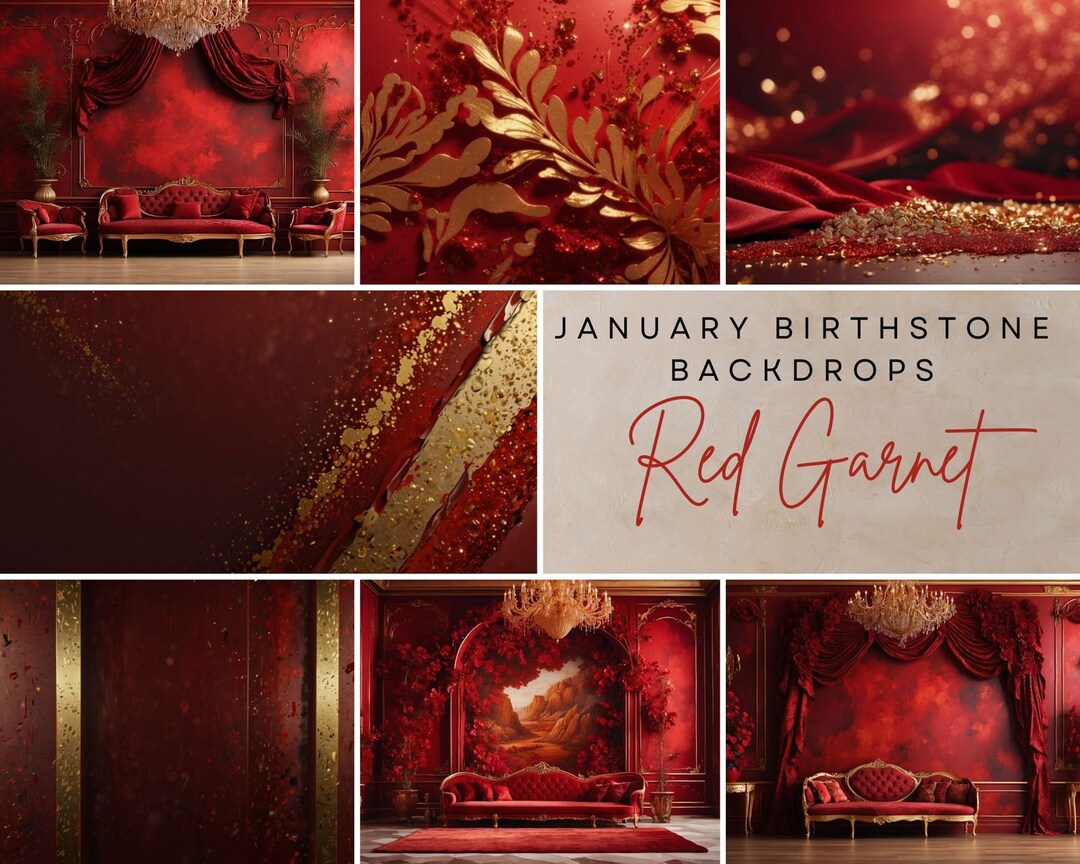 January Birthstone Backdrops red Garnet - Etsy