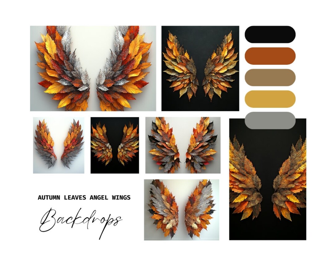 Angel Wings Made of Autumn Leaves PERFECT for Celebrating the FALL ...