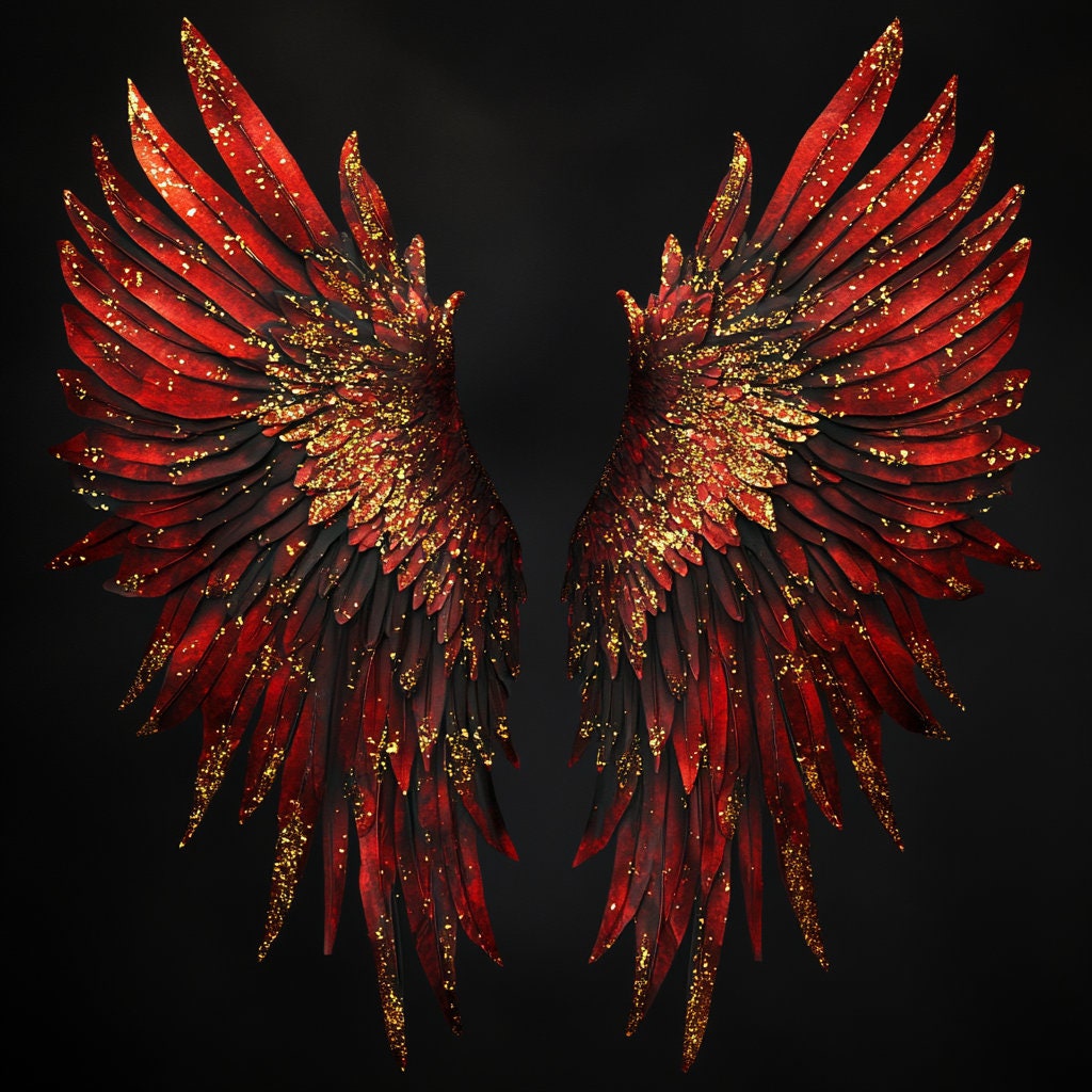 Red Angel Wings Backdrops - Etsy