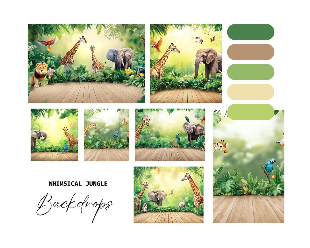 Whimsical Jungle A Fun Backdrop for Children - Etsy