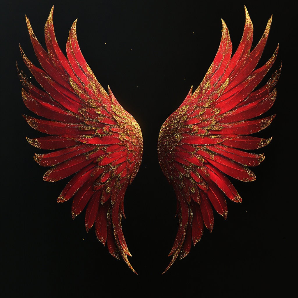 Red Angel Wings Backdrops - Etsy