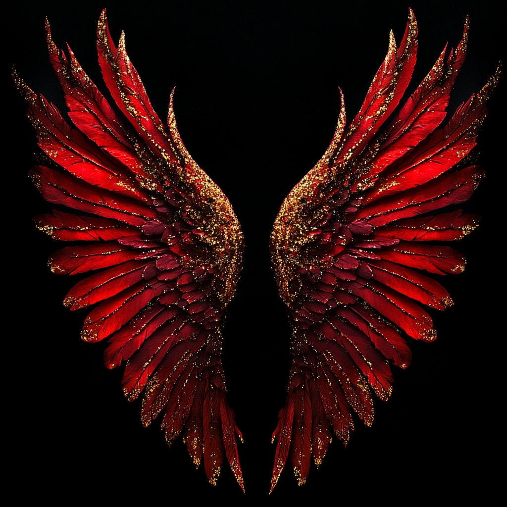 Red Angel Wings Backdrops - Etsy