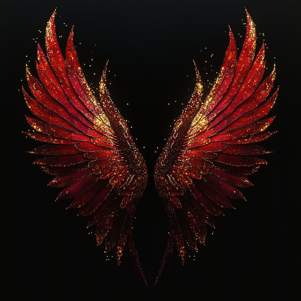 Red Angel Wings Backdrops - Etsy