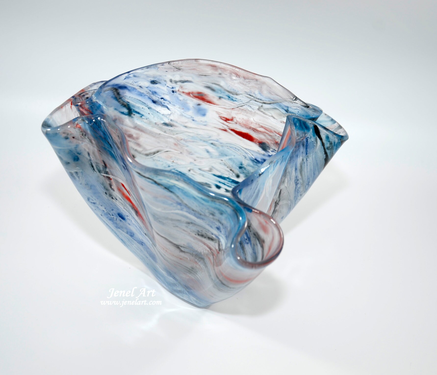 Abstract Hand Painted Multi Colored Fused Glass Vase - Etsy