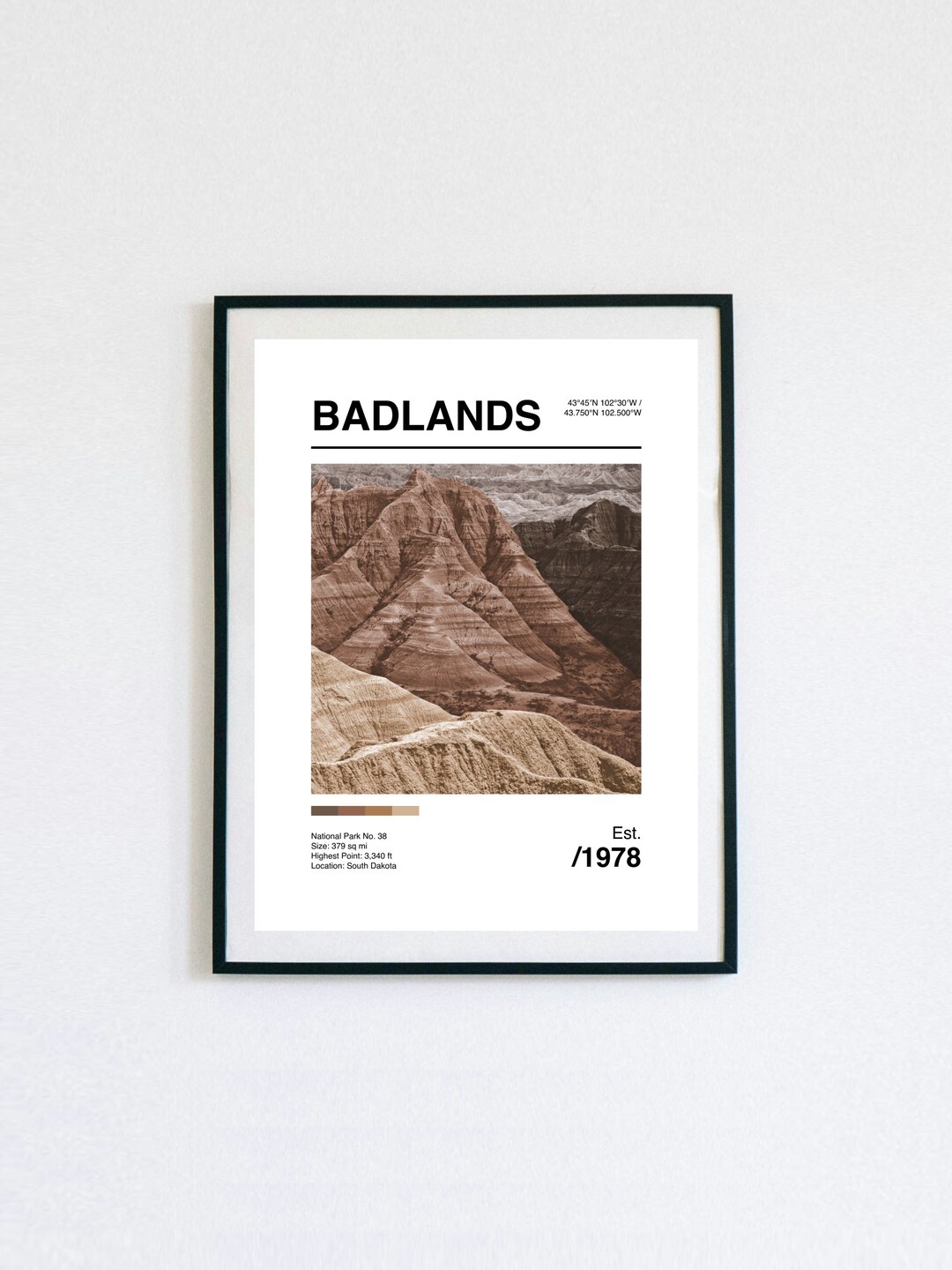 Badlands Poster, National Parks Poster, Nature Prints Wall Art ...
