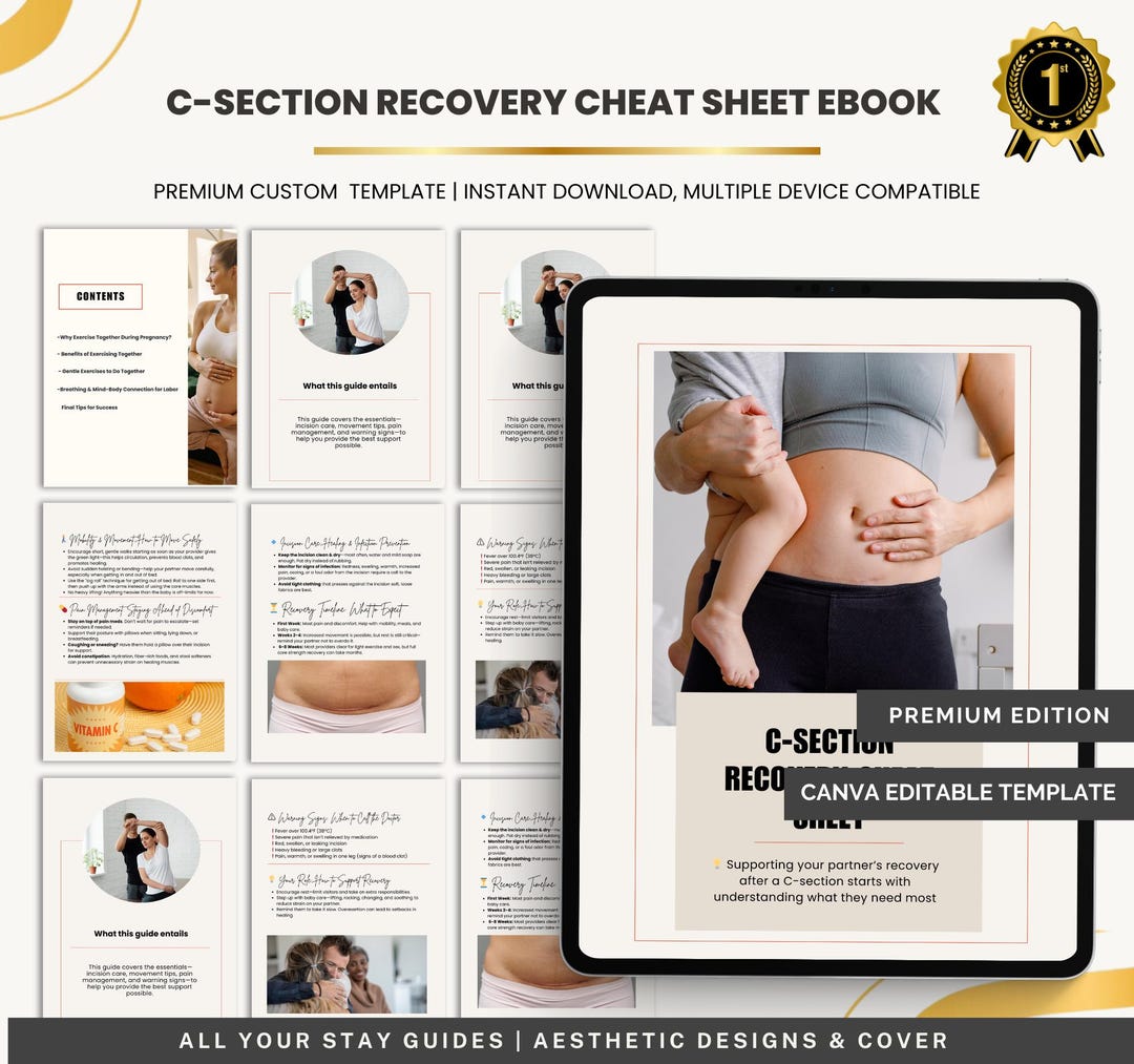 C-section Recovery Cheat Sheet EBOOK | Postpartum Care Guide for Moms ...