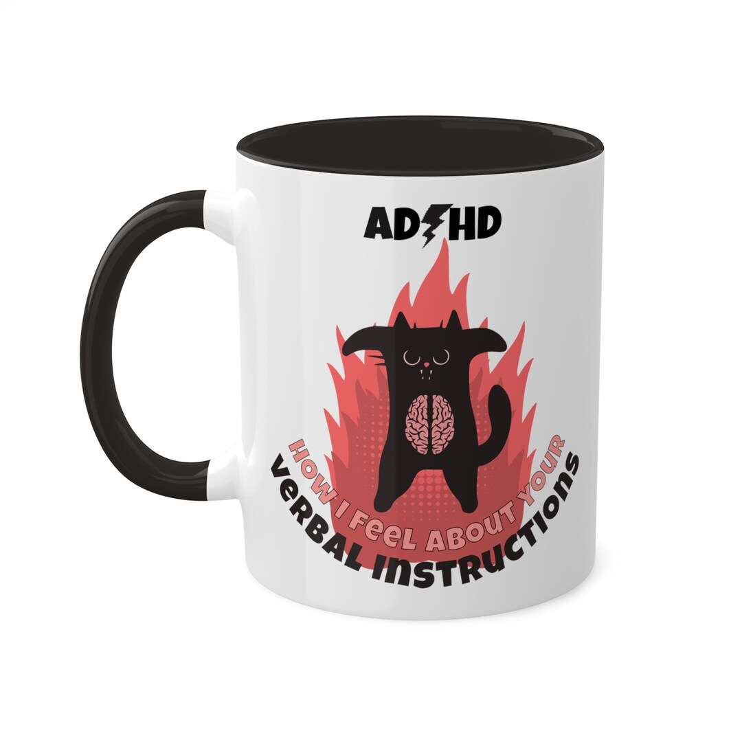 ADHD: VERBAL INSTRUCTIONS Colorful Mugs, 11oz - Etsy