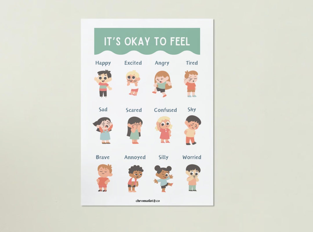 It's Okay to Feel, Feelings Chart Poster, My Feelings Printable ...