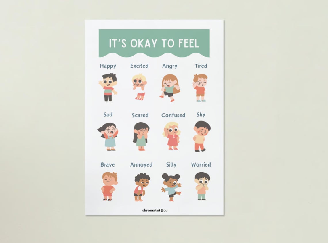 It's Okay to Feel, Feelings Chart Poster, My Feelings Printable ...