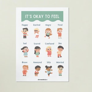 It's Okay to Feel, Feelings Chart Poster, My Feelings Printable ...