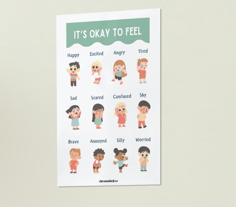 It's Okay to Feel, Feelings Chart Poster, My Feelings Printable ...