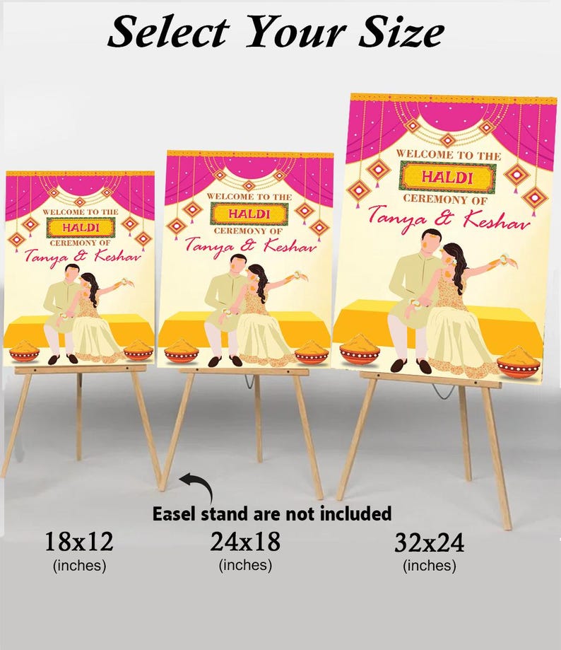 Indian Haldi Sign, Hindu Haldi Ceremony Welcome Sign Board, Indian ...