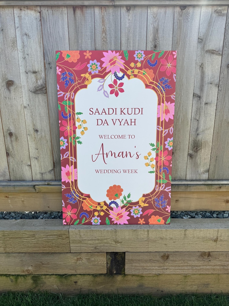 Personalized Indian Wedding Welcome Sign: Punjabi Wedding Decor - Etsy ...