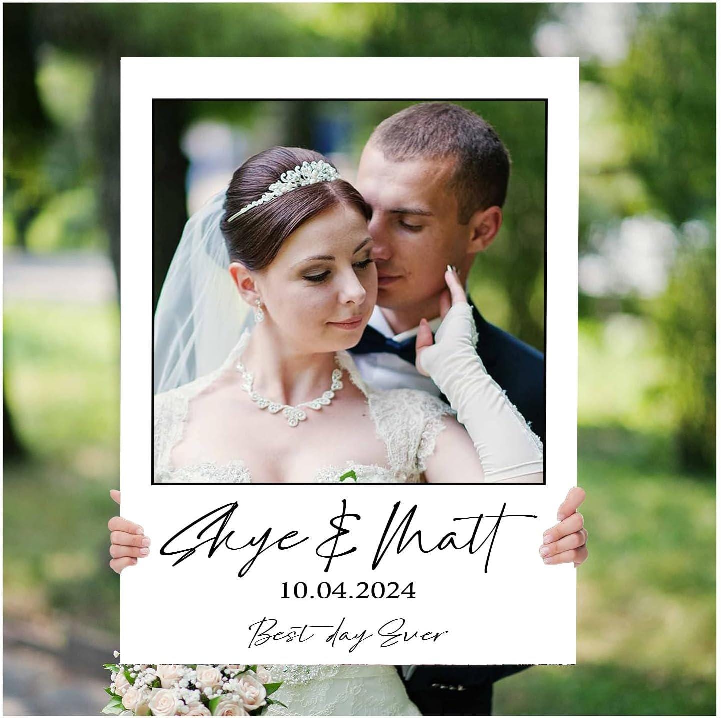 Custom Wedding Photo Booth Frame: Personalized Selfie Prop - Etsy