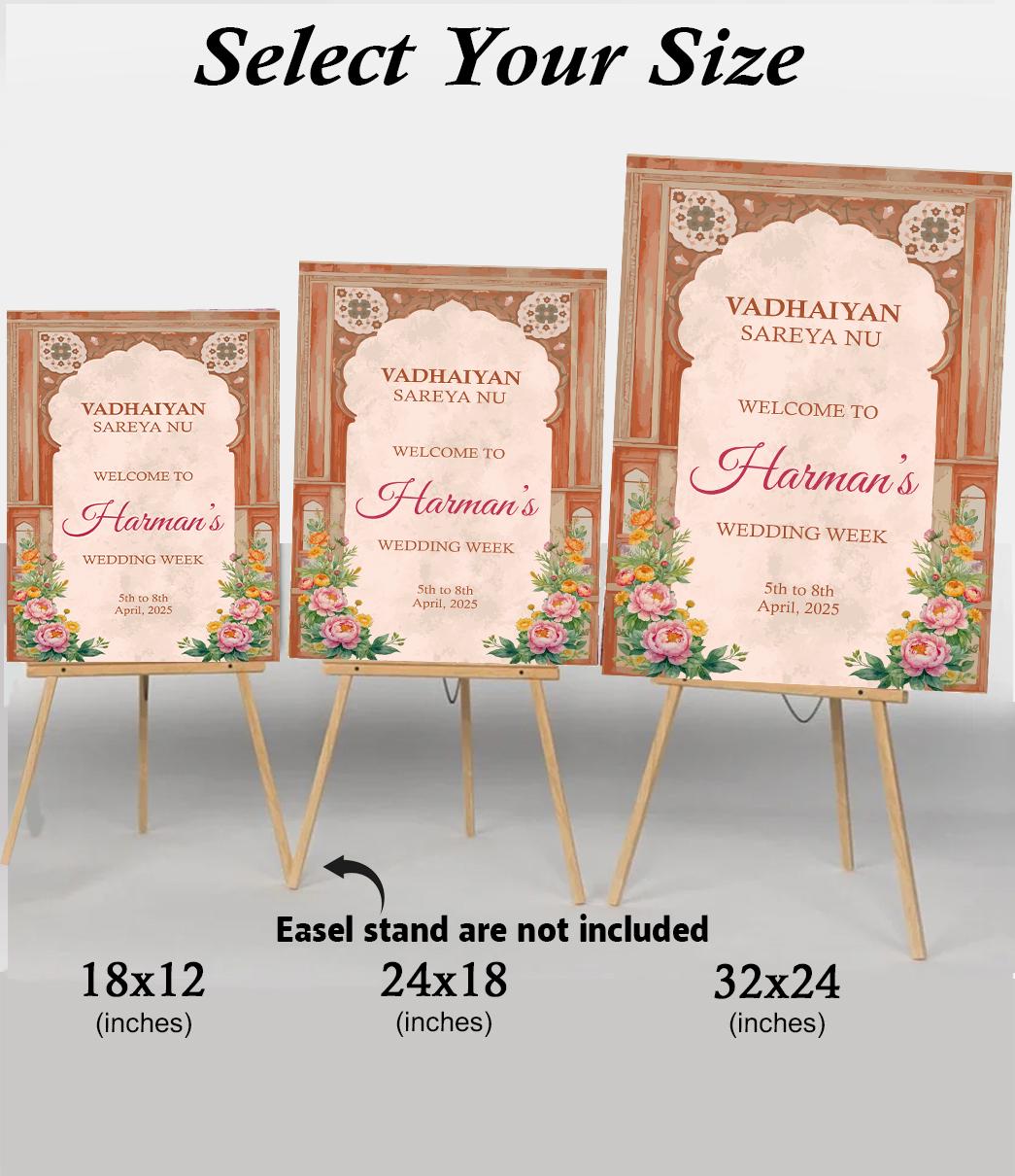Personalized Indian Wedding Welcome Sign: Punjabi Wedding Decor - Etsy