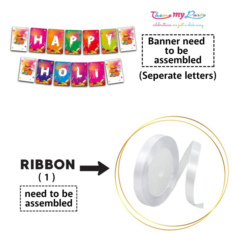 Holi Decoration Banner Holi Party Bunting Printable Holi Colorful Party ...