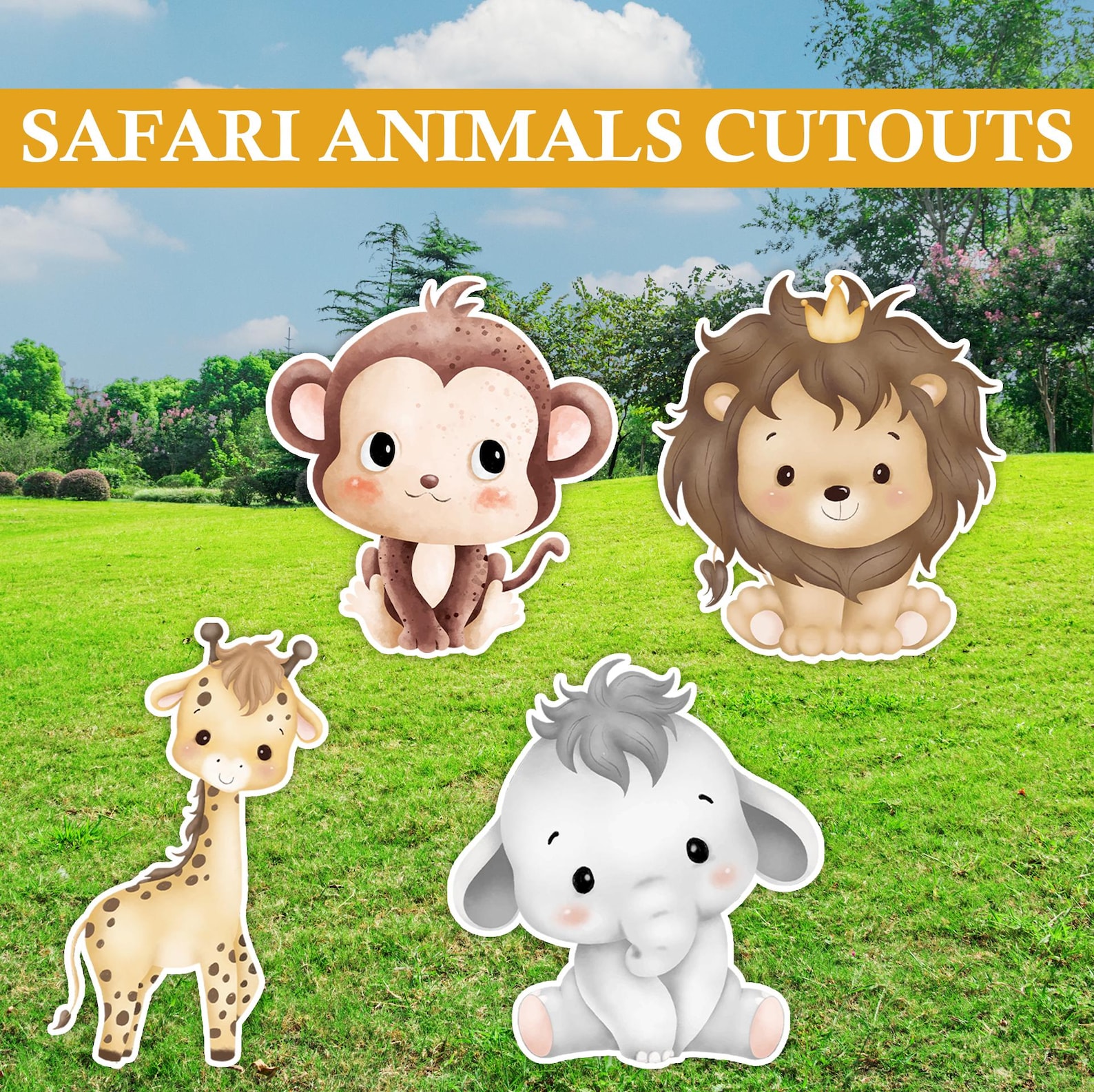Jungle Animal Cutouts: Safari Birthday Party Decorations - Etsy
