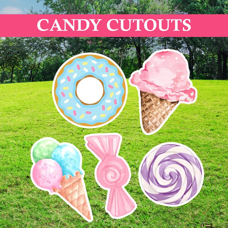 Candy Cutouts Candyland Party : Ice Cream & Donut Birthday Decorations ...