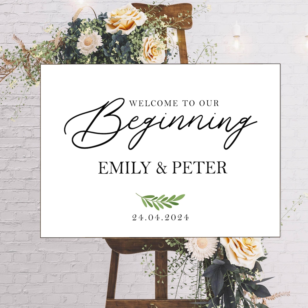 Personalized Wedding Welcome Sign: Elegant Reception Decor - Etsy