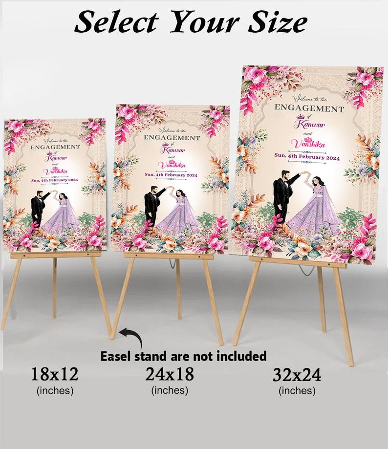 Personalized Engagement Welcome Sign: Floral Engagement Party Decor - Etsy