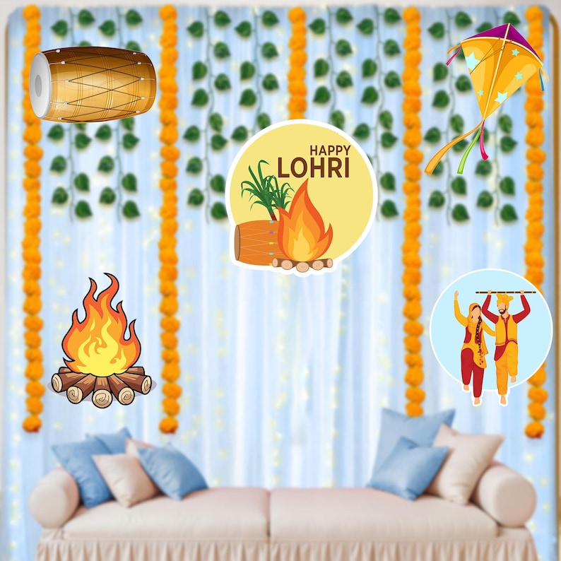 Lohri Party Cutout for Lohri Decorations | Prop for Lohri Party ...