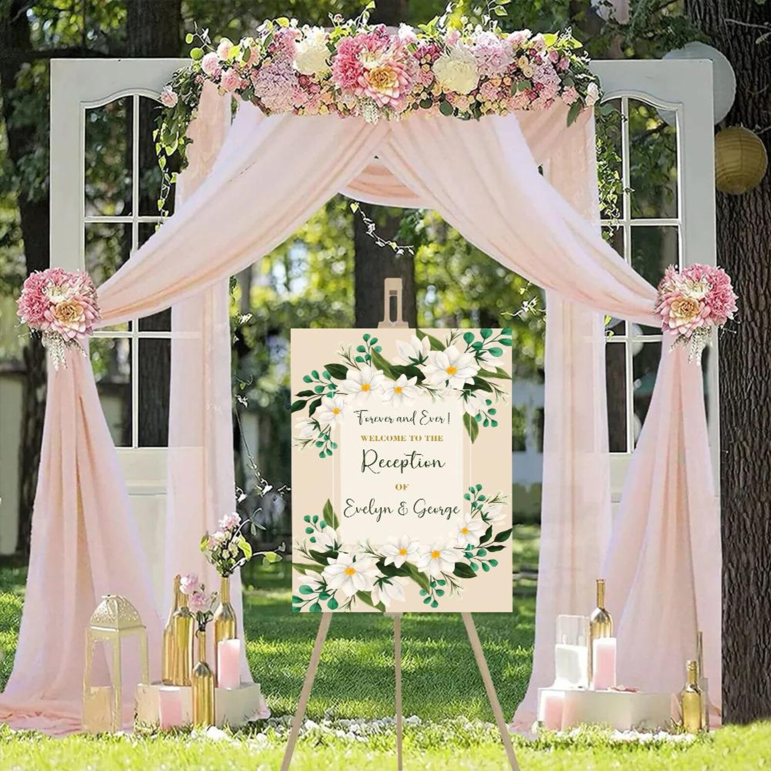 Indian Wedding Reception Welcome Sign: Floral Ceremony Decor - Etsy