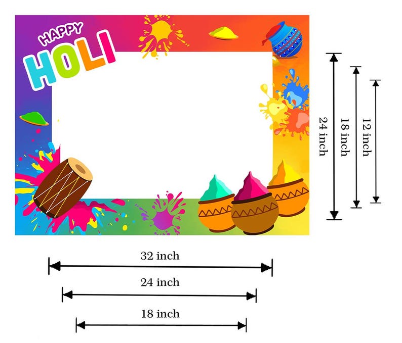 Holi Party Customized Photo Booth |selfie Frame for Holi Festival ...