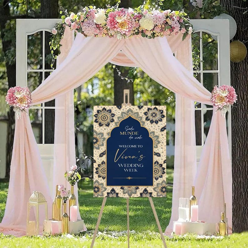 Personalized Indian Wedding Welcome Sign: Punjabi Wedding Decor - Etsy ...