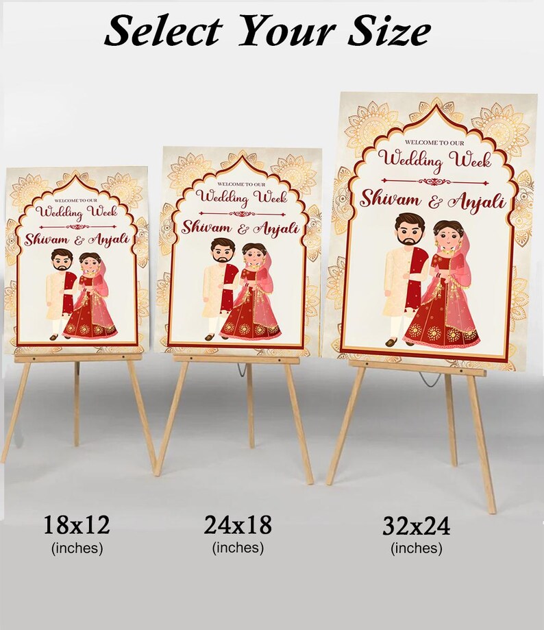 Personalized Indian Wedding Welcome Sign: Custom Decor - Etsy