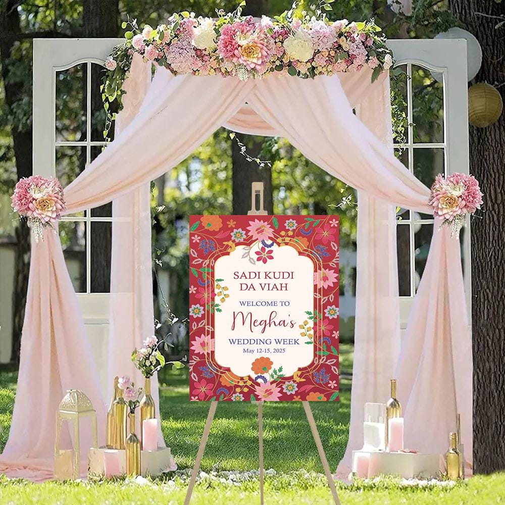 Punjabi Wedding Welcome Sign: Jaggo, Sangeet, Mehndi (digital Download ...