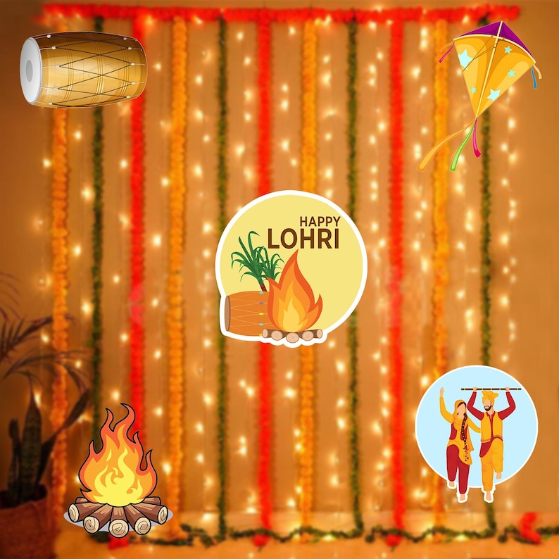 Lohri Party Cutout for Lohri Decorations | Prop for Lohri Party ...