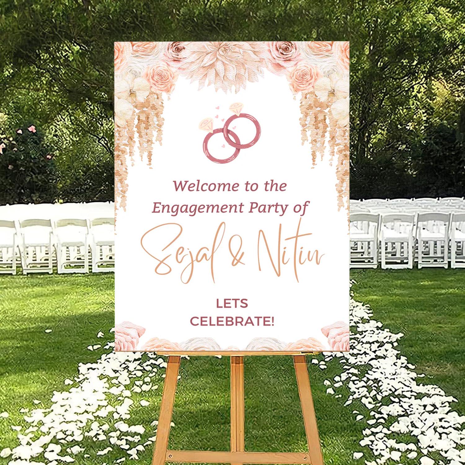 Engagement Customized Welcome Sign Board | Welcome Board for Engagement ...