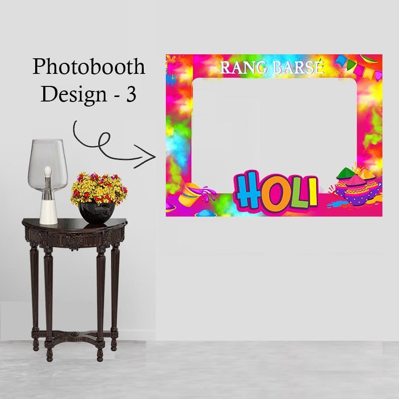 Holi Party Customized Photo Booth |selfie Frame for Holi Festival ...