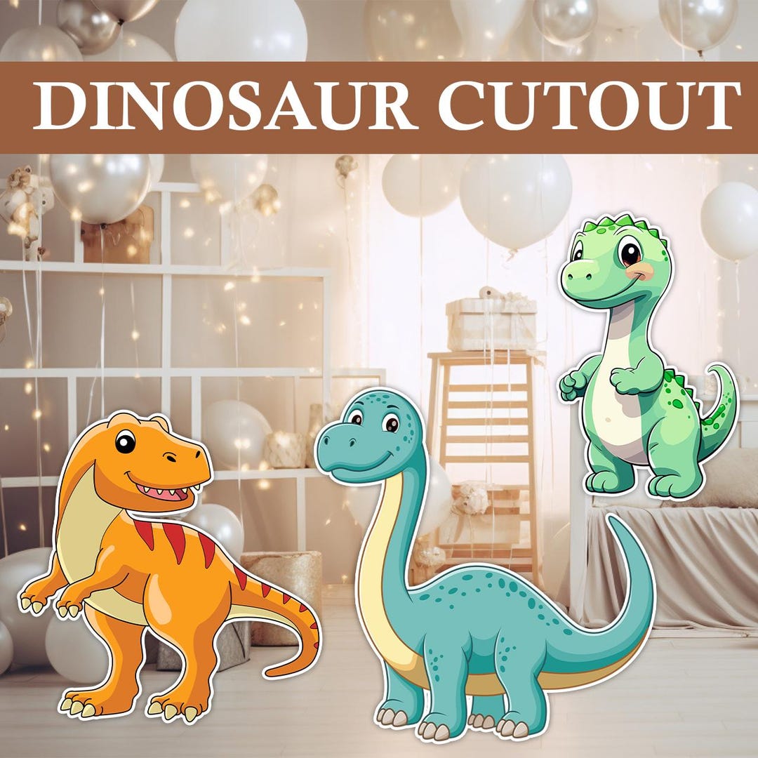 Dinosaur Party Cutouts: Weatherproof Coroplast Birthday Decor, With ...
