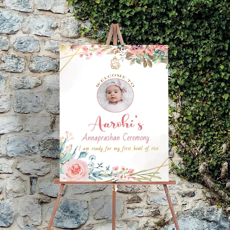 Annaprashan Ceremony Customized Welcome Sign First Rice Feeding Welcome ...