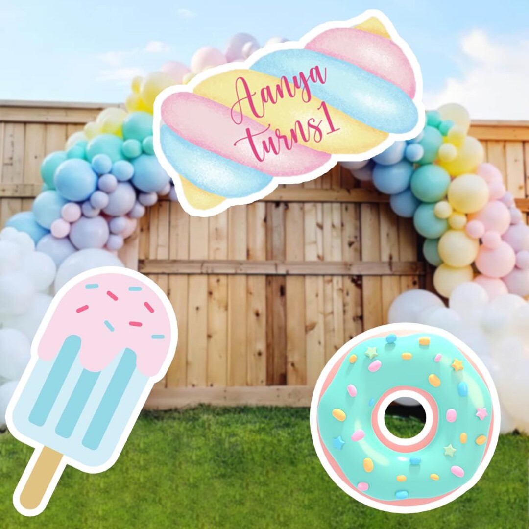 Candy Land Decoration Cutouts | Ice Cream Birthday Party Cutouts ...