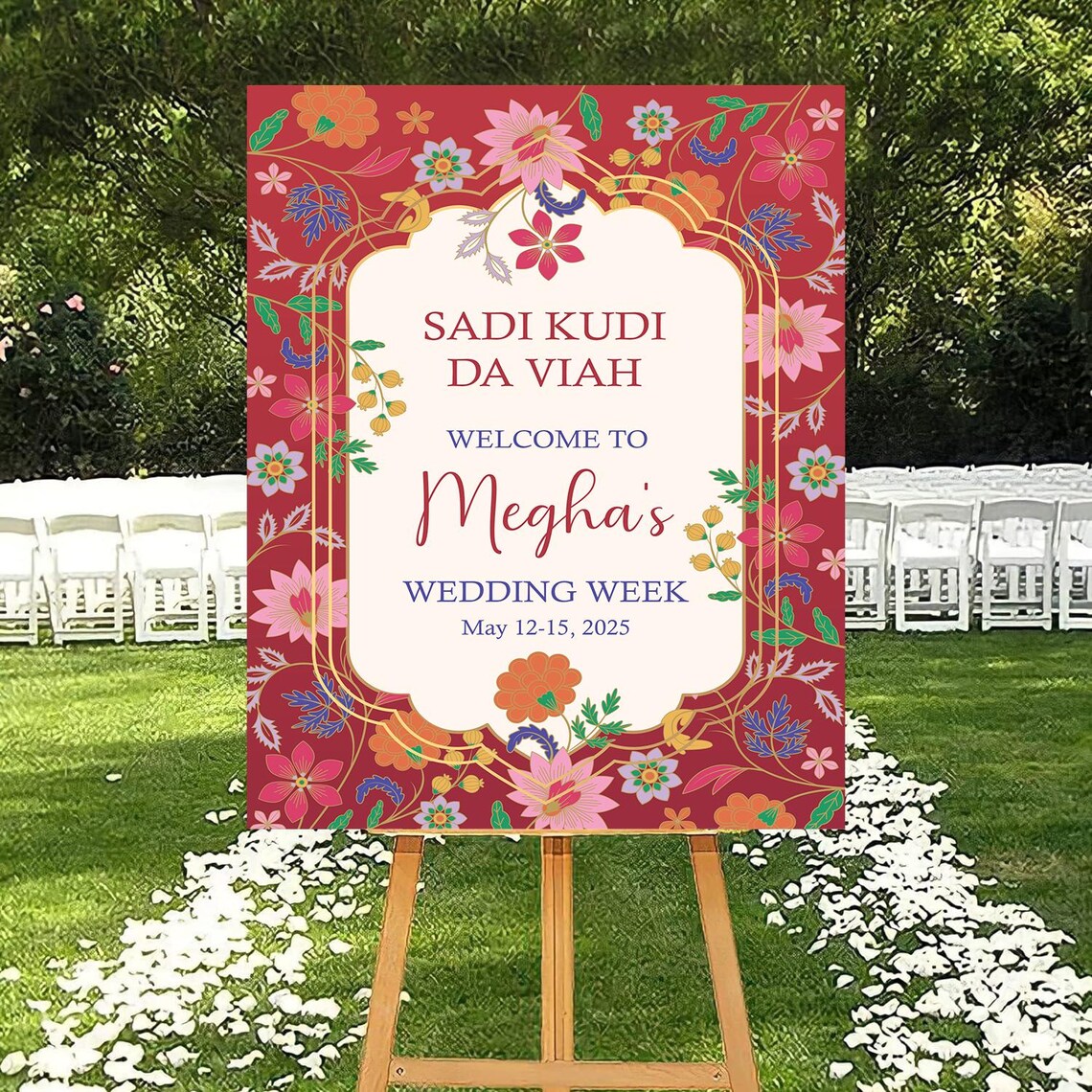 Punjabi Wedding Welcome Sign: Jaggo, Sangeet, Mehndi (digital Download ...