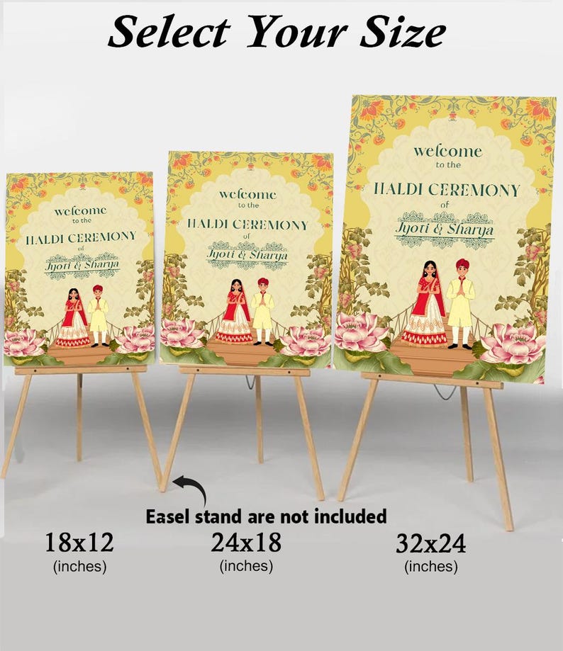 Indian Haldi Sign, Hindu Haldi Ceremony Welcome Sign Board, Indian ...