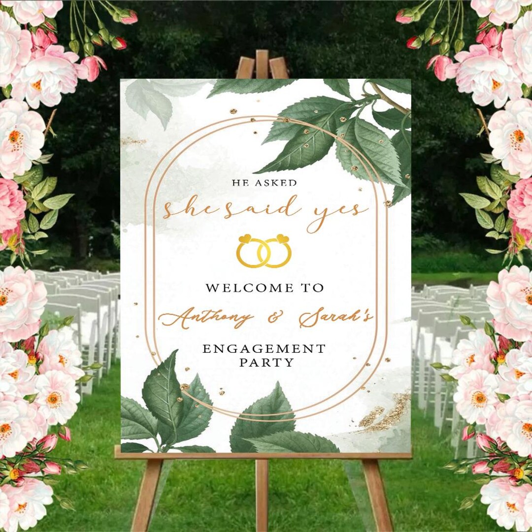 Engagement Customized Welcome Sign Board | Welcome Board for Engagement ...