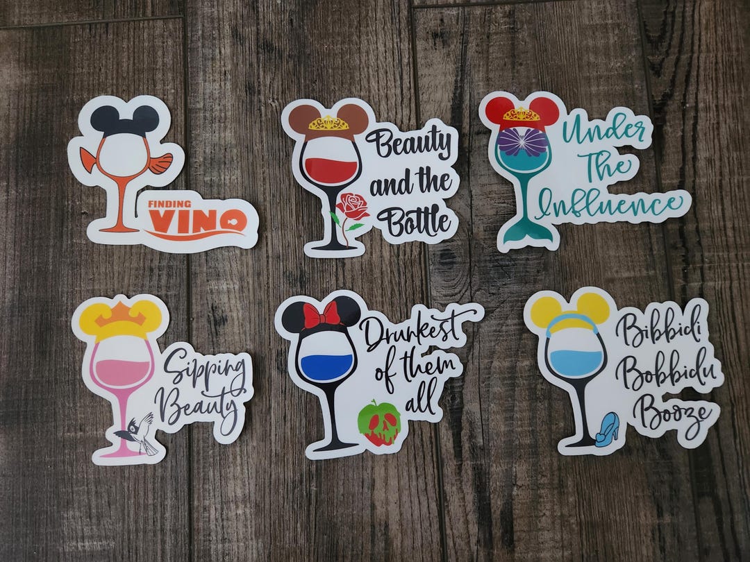 Disney Drunk/drinking Stickers - Princess/nemo *waterproof Stickers* - Etsy