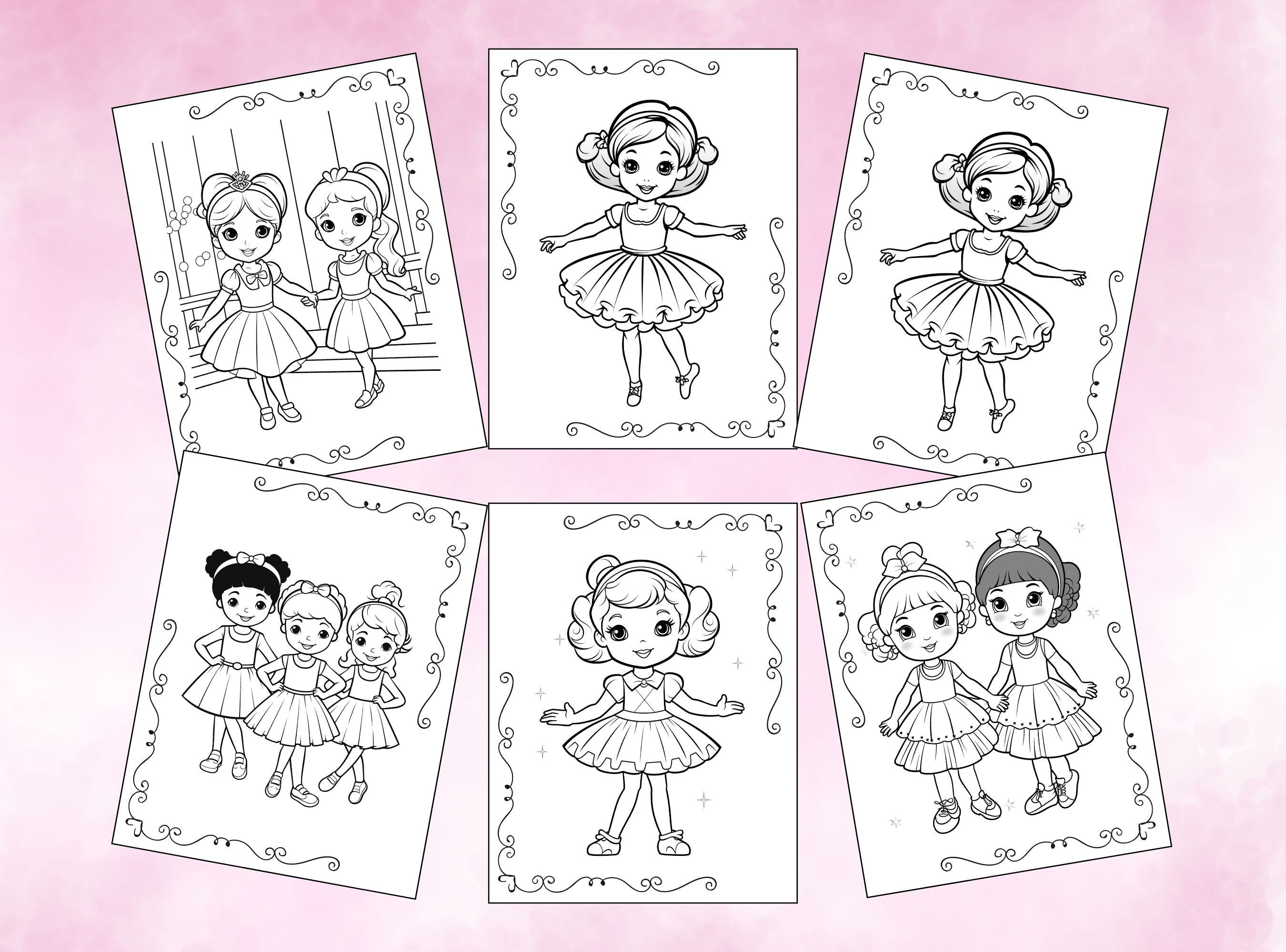 25 X Ballet Coloring Pages, Bundle, Cute, Ballerina Coloring Pages ...